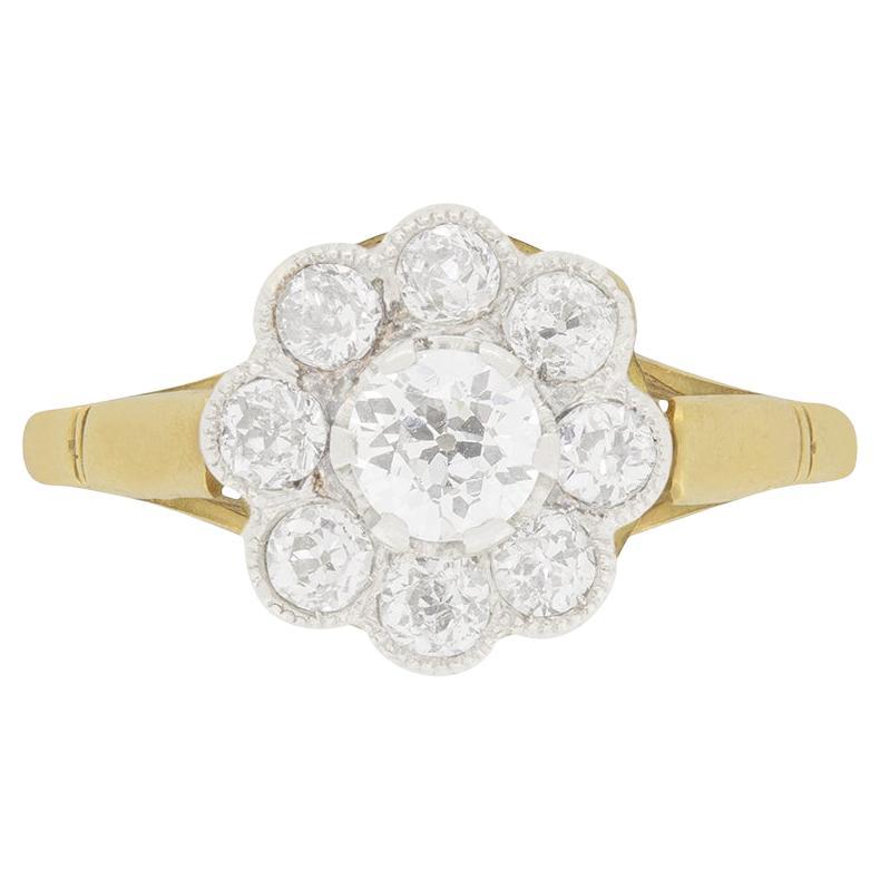 Edwardian 0.50ct Ruby and Diamond Daisy Cluster Ring, circa 1910s For ...