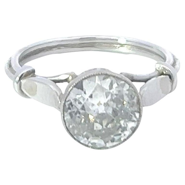Edwardian 1.55 Carat Old European Cut Diamond 18K Gold Solitaire Bezel ...
