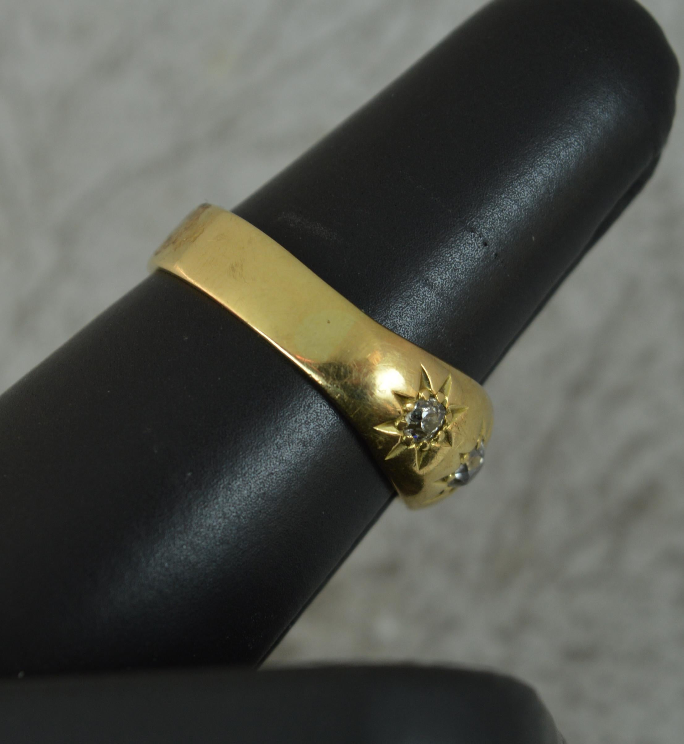 Edwardian 18 Carat Gold and Old Cut Diamond Gypsy Trilogy Ring at ...