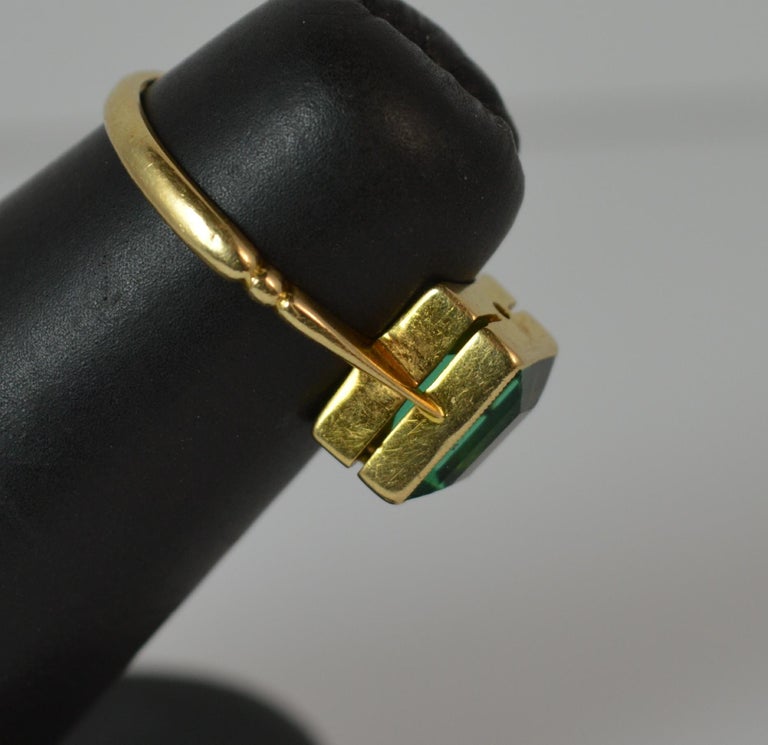 Edwardian 18 Carat Gold and Vibrant Green Paste Solitaire Ring at 1stDibs