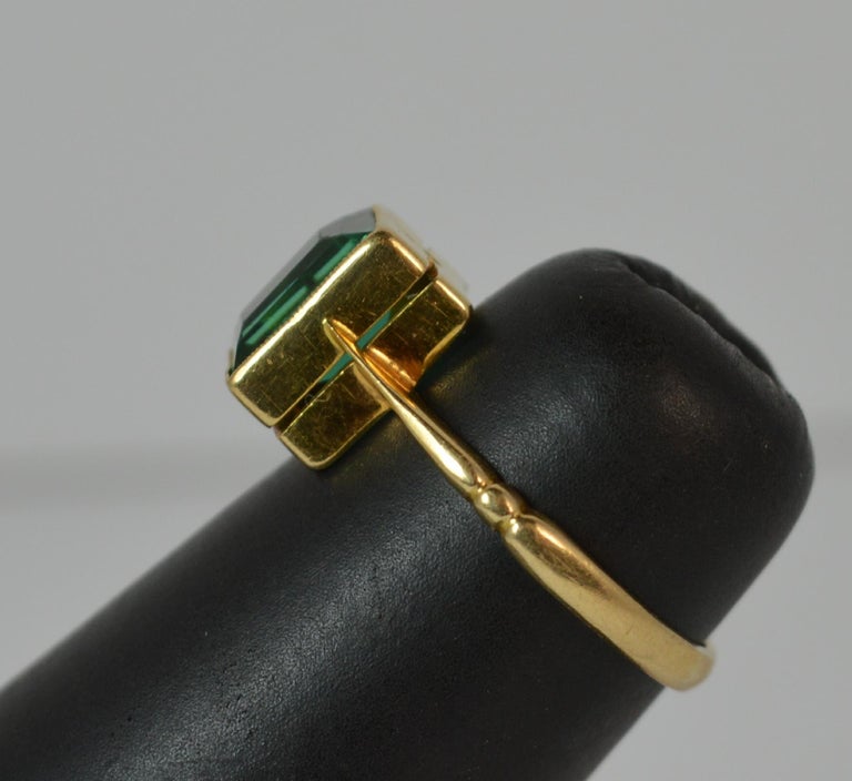 Edwardian 18 Carat Gold and Vibrant Green Paste Solitaire Ring at 1stDibs