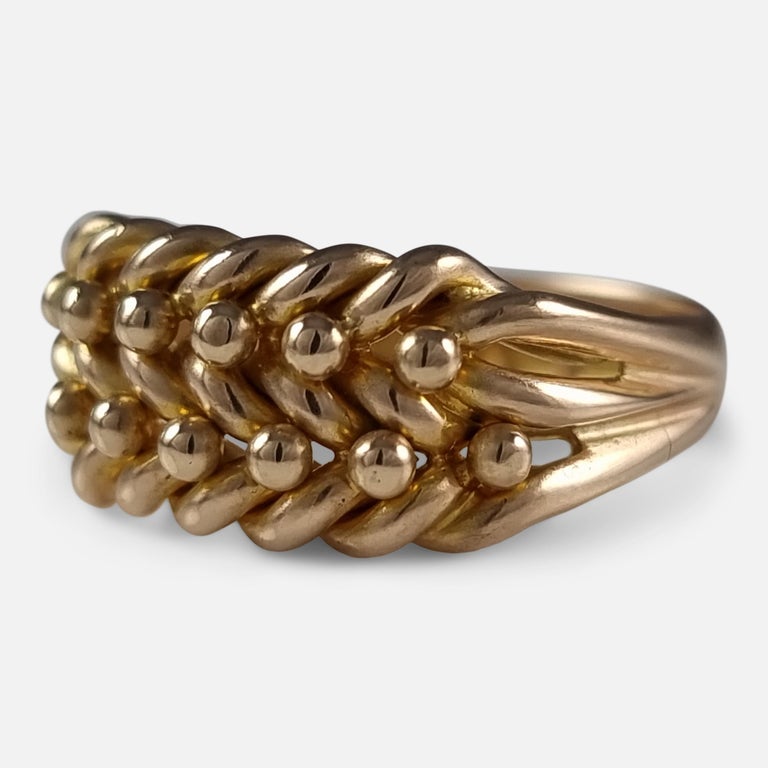 Edwardian 18ct Yellow Gold Keeper Ring, 1908 For Sale at 1stDibs