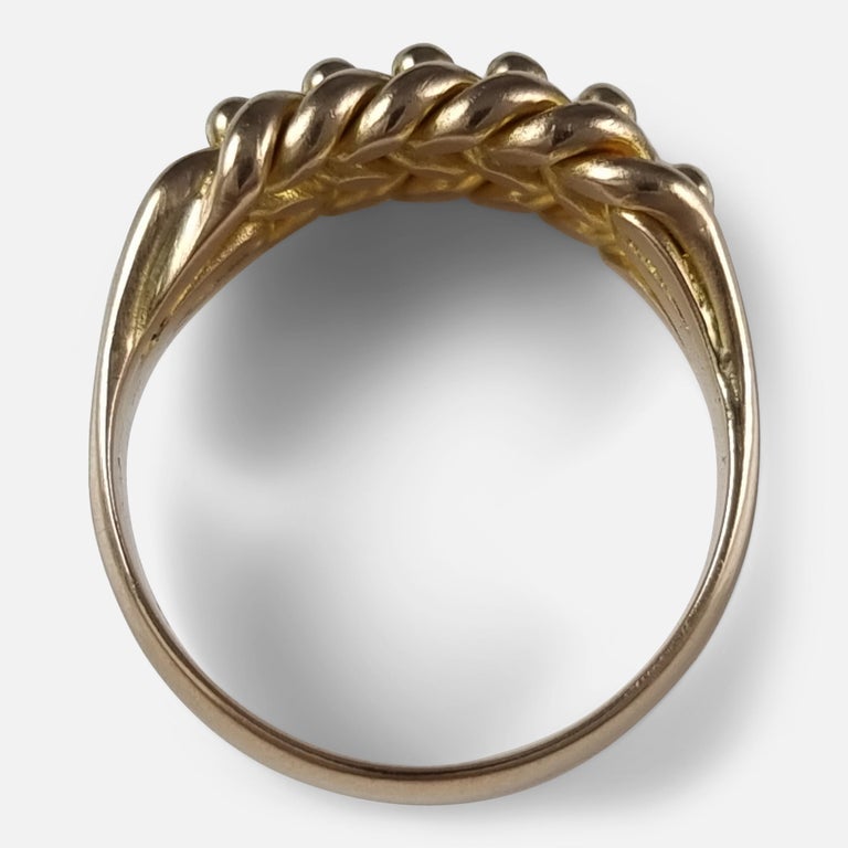Edwardian 18ct Yellow Gold Keeper Ring, 1908 For Sale at 1stDibs