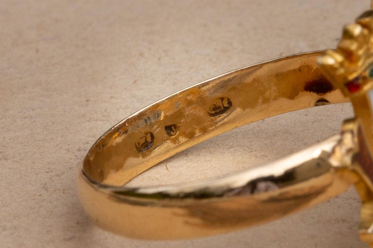 Edwardian 18K Gold Royal Interest Cypher Monogram Enamelled ...