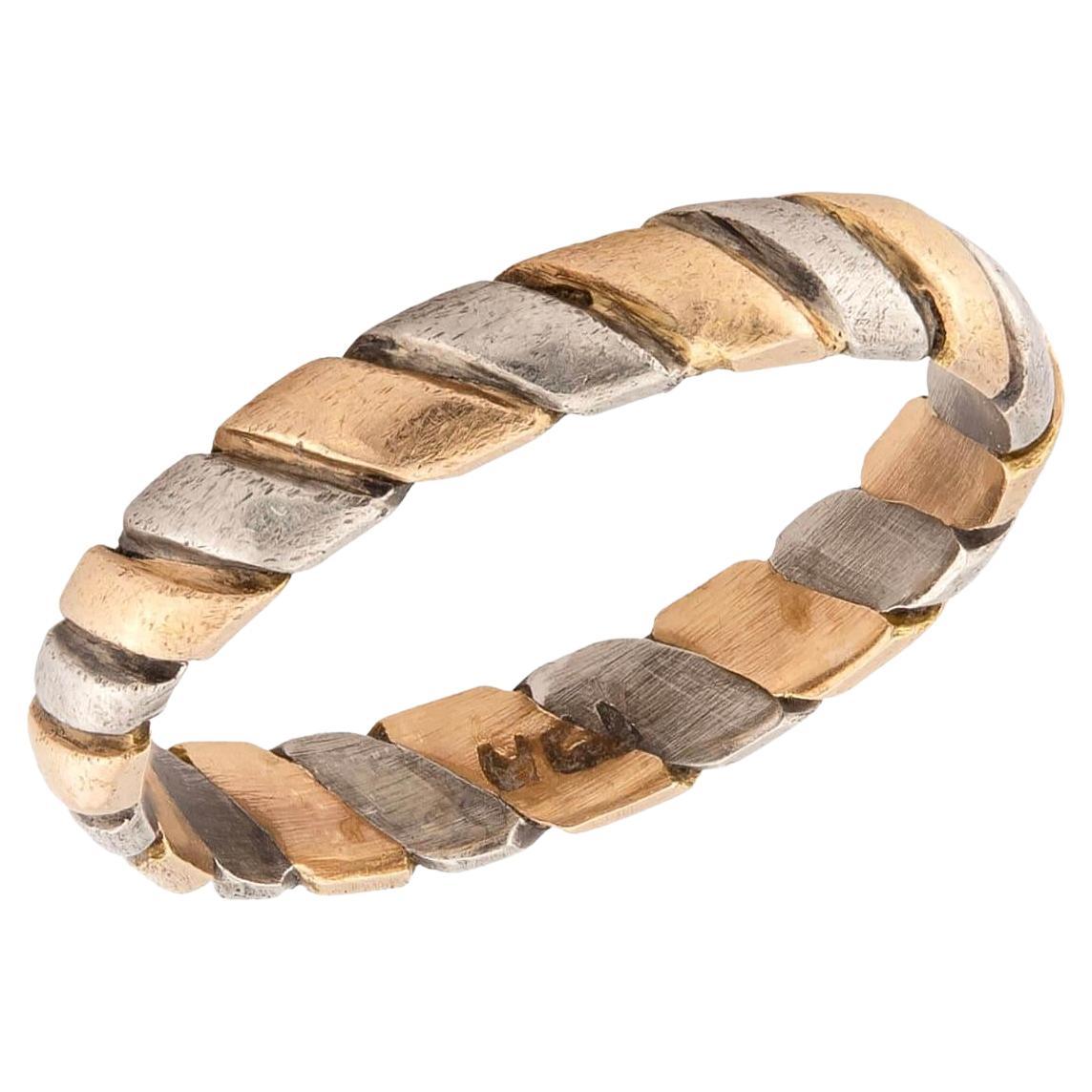 Edwardian 18k Mixed Metal Braided Band For Sale at 1stDibs