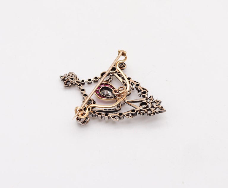 Edwardian 1900 Belle Epoque Convertible Pendant 18kt Gold 5.08ctw ...