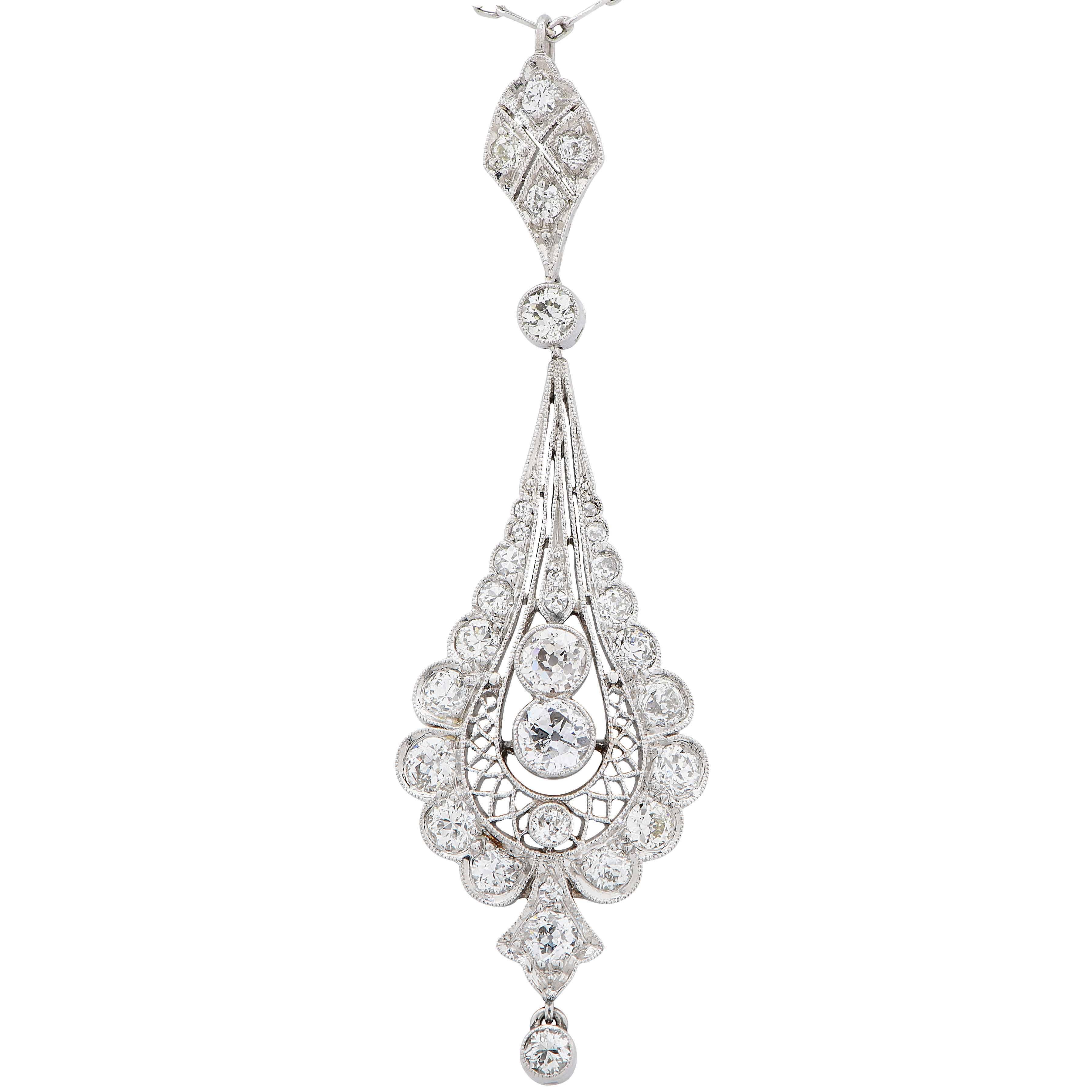 Antique Edwardian Era Diamond Negligee Pendant Necklace at 1stDibs ...