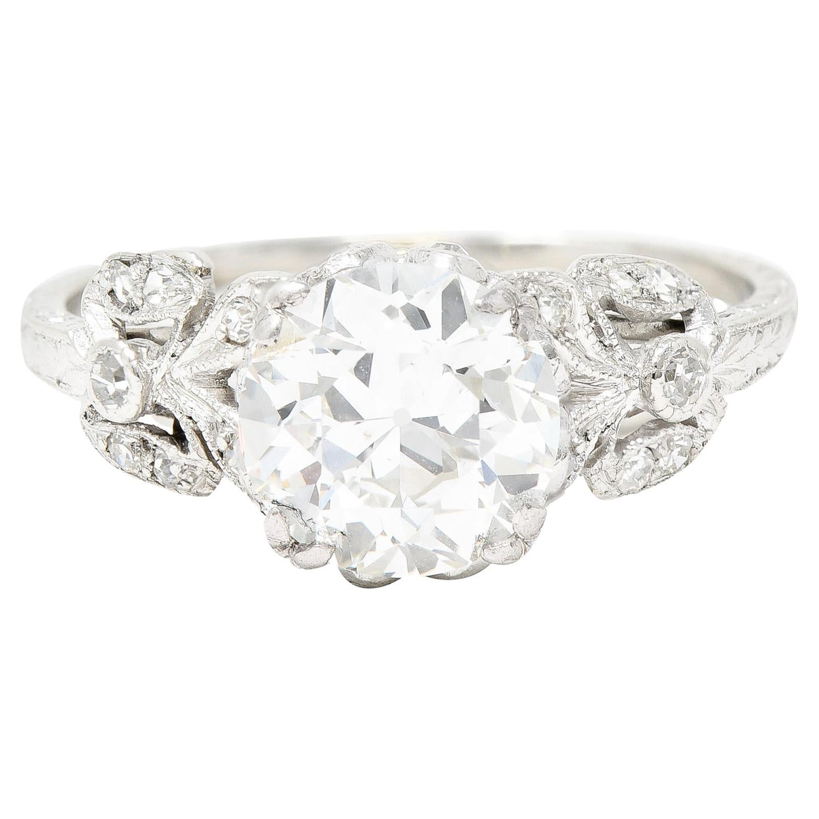 2.14 Carat European-Cut Edwardian Engagement Ring at 1stDibs