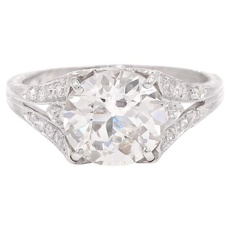 Edwardian 2.99 Carat GIA Certified Old European Cut Diamond Engagement ...