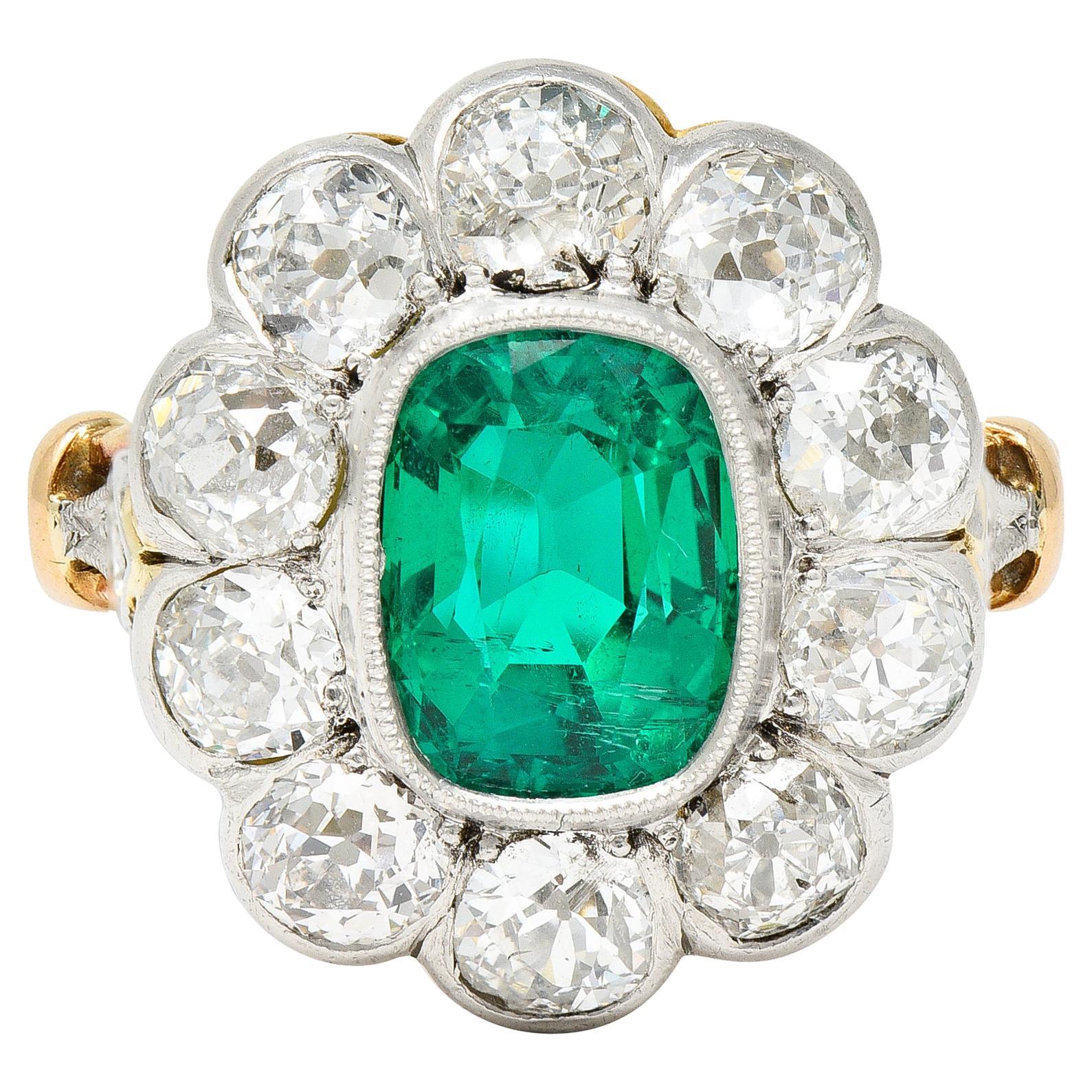 Gem Quality 3.00 Carat Old Mine Muzo Emerald at 1stDibs
