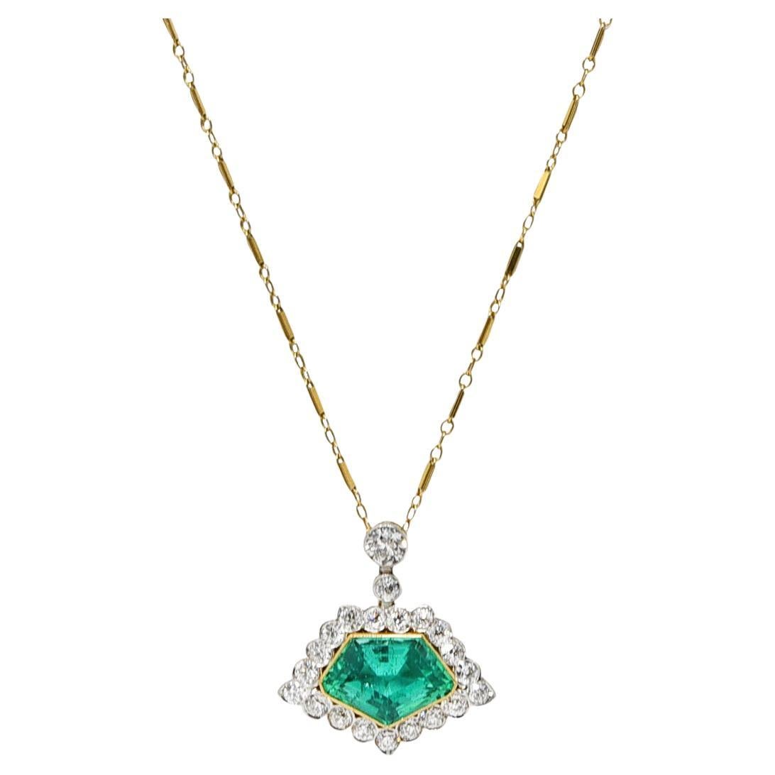 Edwardian Emerald Diamond Gold Platinum Large Heart Locket at 1stDibs ...