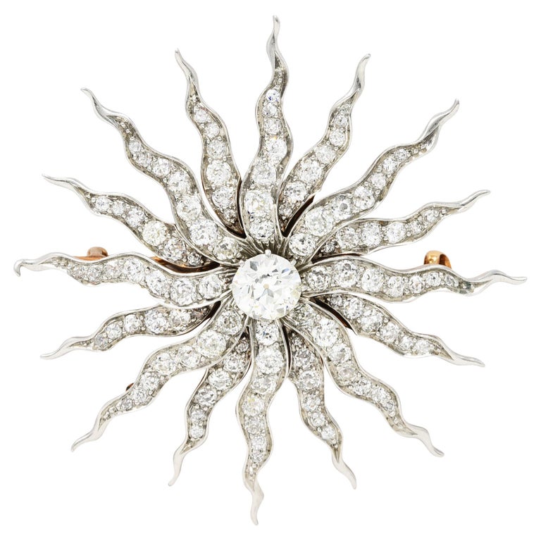 Edwardian 8.08 CTW Old European Diamond Platinum 14 Karat Gold ...