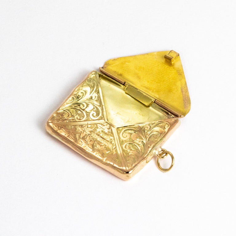 Edwardian 9 Carat Gold Stamp Holder at 1stDibs