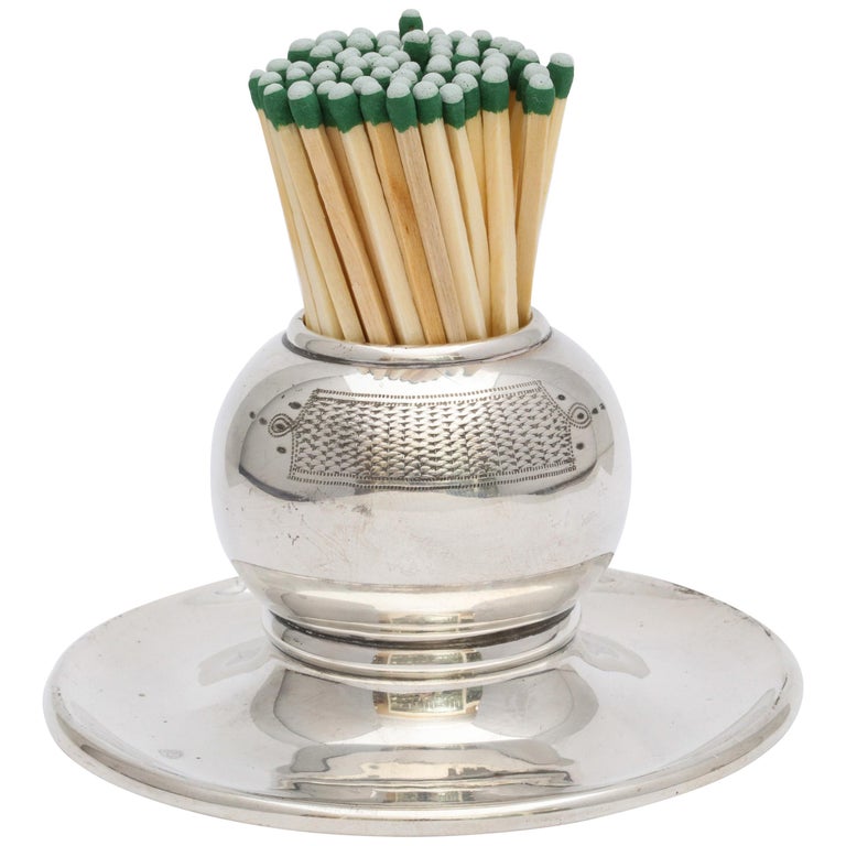 Edwardian All Sterling Silver Match Striker on Sterling Silver Base at ...