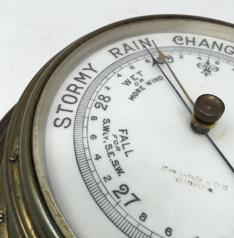 Edwardian Aneroid Ships Barometer by John Barker and Co. at 1stDibs