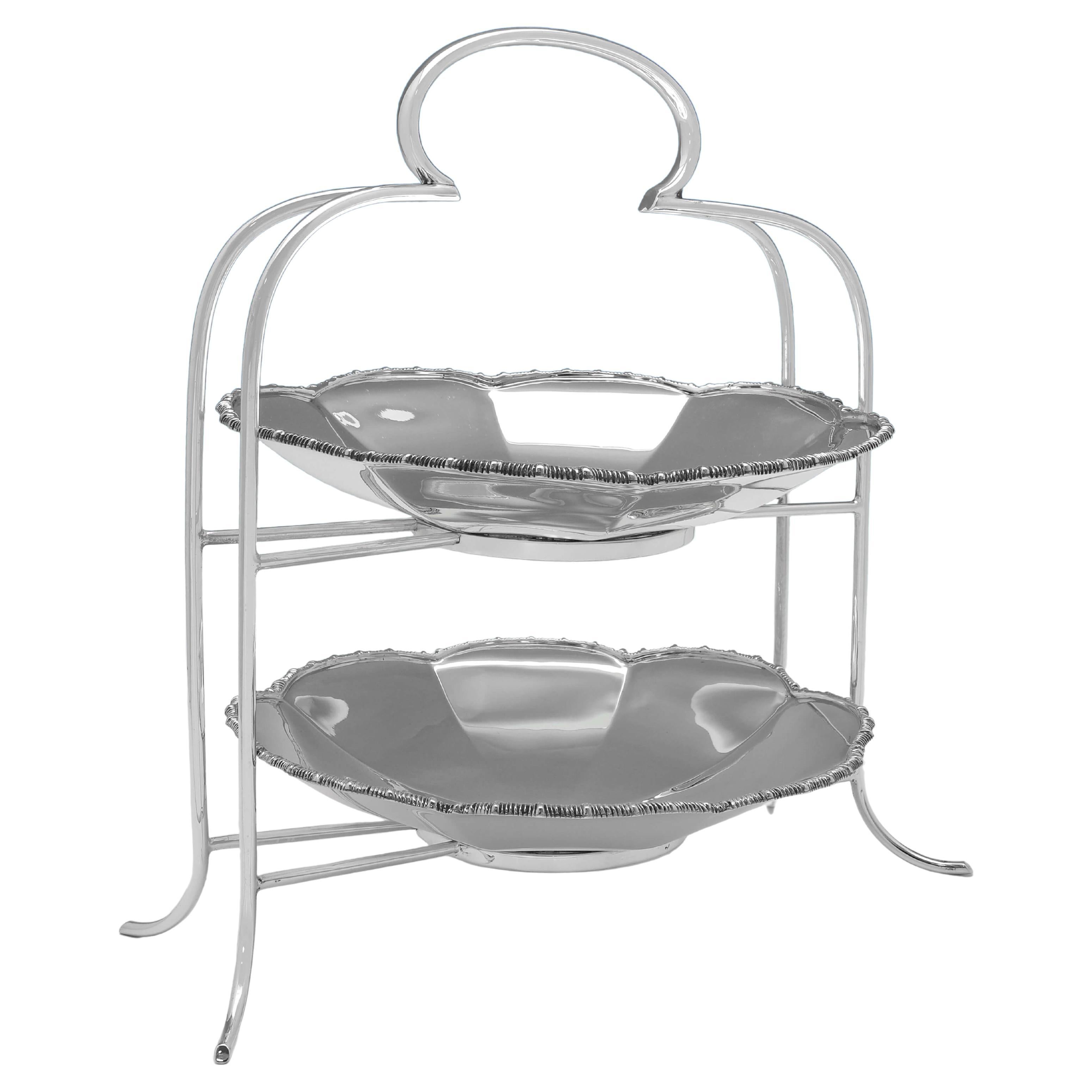 Antique Silver Plated 3 Tier Cake Stand for Afternoon Tea - Circa 1915 ...