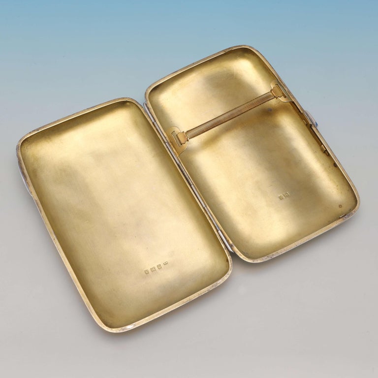 Edwardian Antique Sterling Silver Cigar Case or Cigarette Case ...