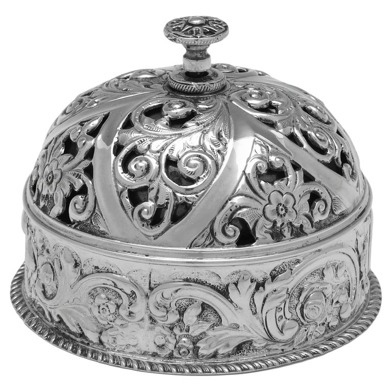 Edwardian Antique Sterling Silver Table Bell, London 1903 William ...