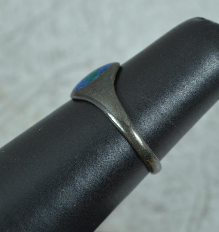 Edwardian Art Nouveau Sterling Silver and Enamel Signet Ring Charles ...