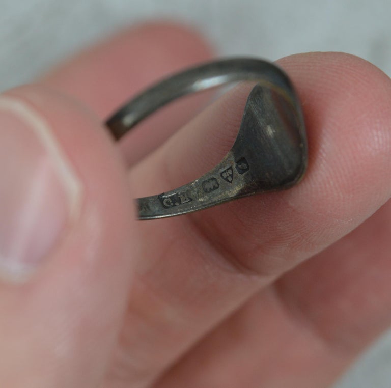 Edwardian Art Nouveau Sterling Silver and Enamel Signet Ring Charles ...