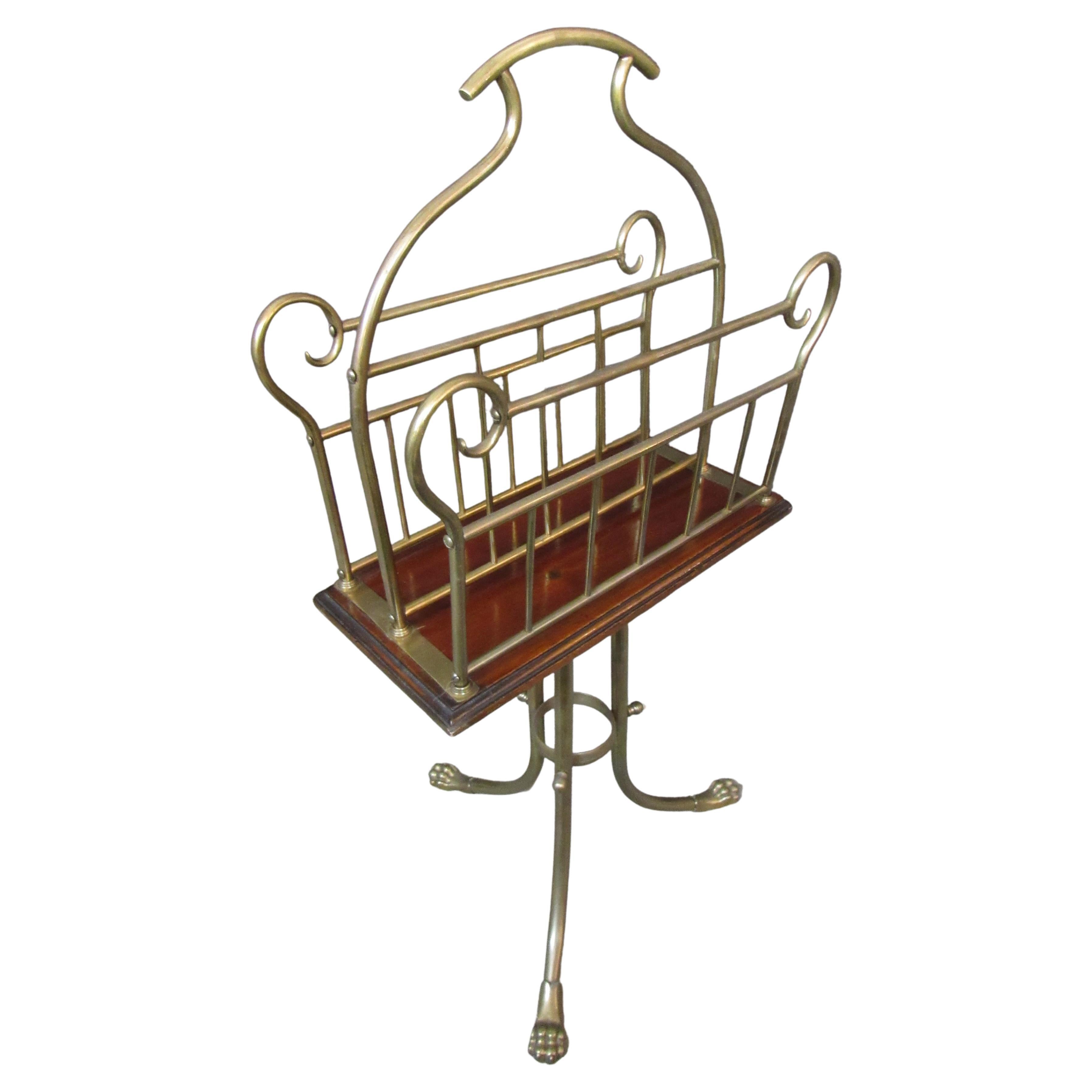 Edwardian Brass Magazine Rack by Samuel Heath and Sons For Sale at 1stDibs