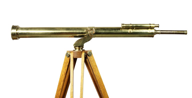 Edwardian Brass Telescope on Stand by J.H.Steward at 1stDibs