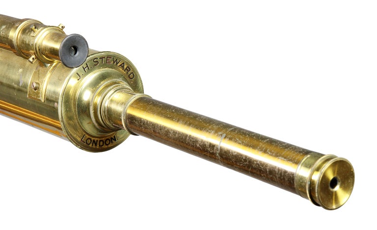 Edwardian Brass Telescope on Stand by J.H.Steward at 1stDibs