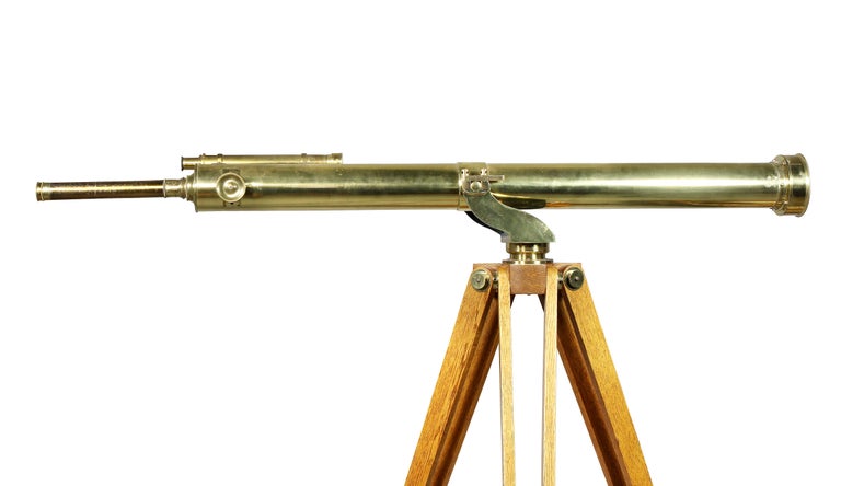 Edwardian Brass Telescope on Stand by J.H.Steward at 1stDibs