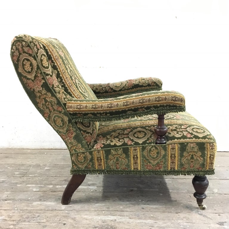 Edwardian Carpet Library Chair, circa 1900 at 1stDibs