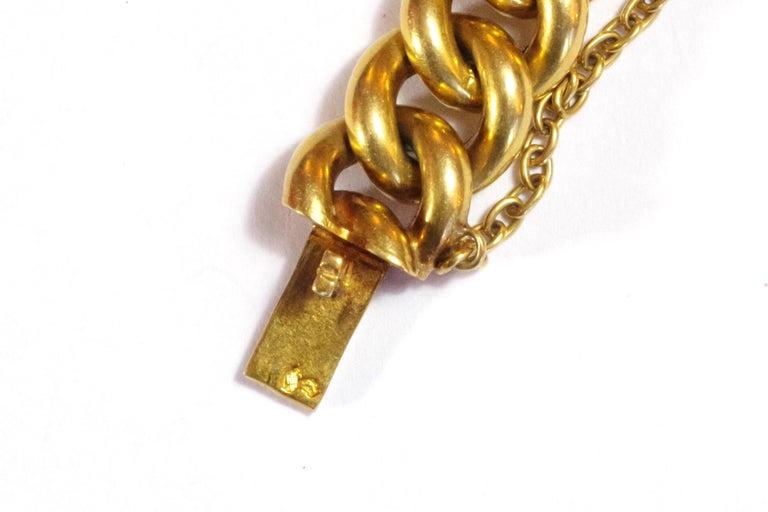 Edwardian chain gold bracelet, Antique French 18k gold bracelet at 1stDibs