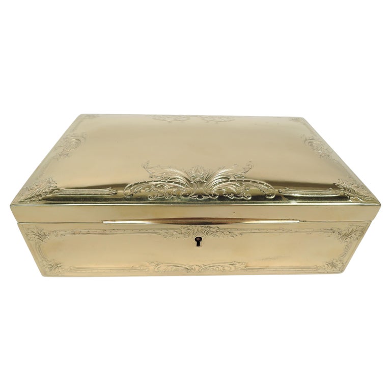 Edwardian Classical Silver Gilt Jewellery Box by Ahrendt and Kautzman ...