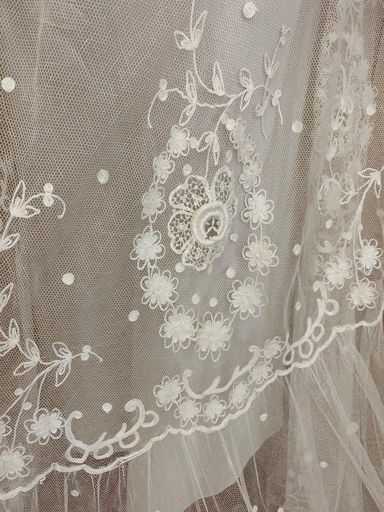Edwardian Creme Lace Net Blouse and Skirt Set at 1stDibs