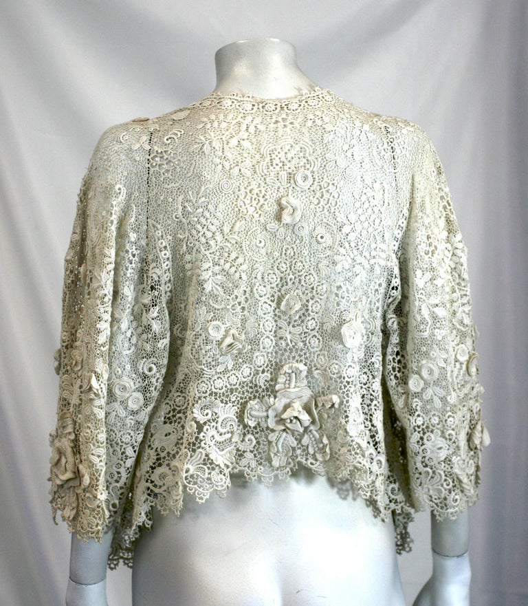 Edwardian Crochet Orchid Lace Bolero Jacket For Sale at 1stDibs | lace ...