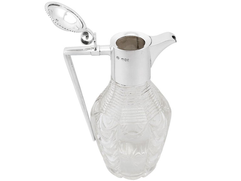 Edwardian Cut Glass and Sterling Silver Mounted Claret Jug For Sale at ...