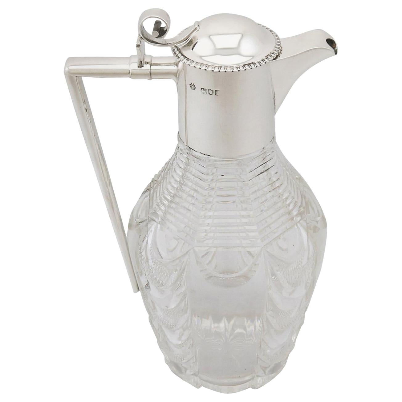 Two Cut Glass and Silver Claret Jugs, 19th Century For Sale at 1stDibs