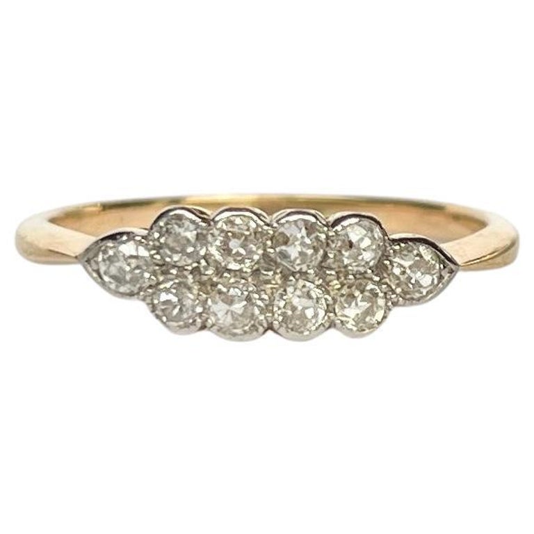 Edwardian Diamond and 18 Carat Gold Double Row Band For Sale at 1stDibs