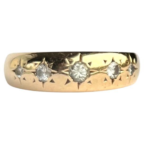 Edwardian Diamond and 18 Carat Gold five-Stone Star Setting Band For ...