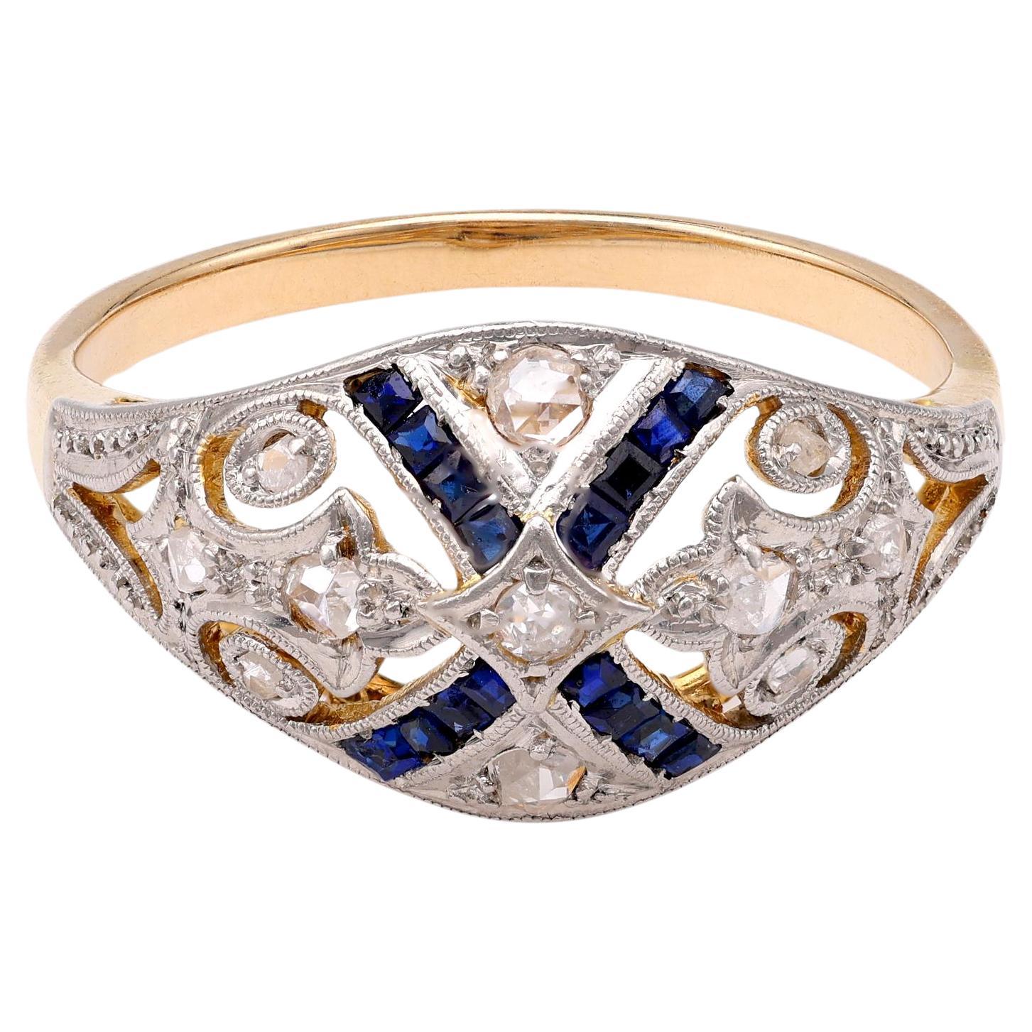 Edwardian Diamond Two-Tone Ring For Sale at 1stDibs