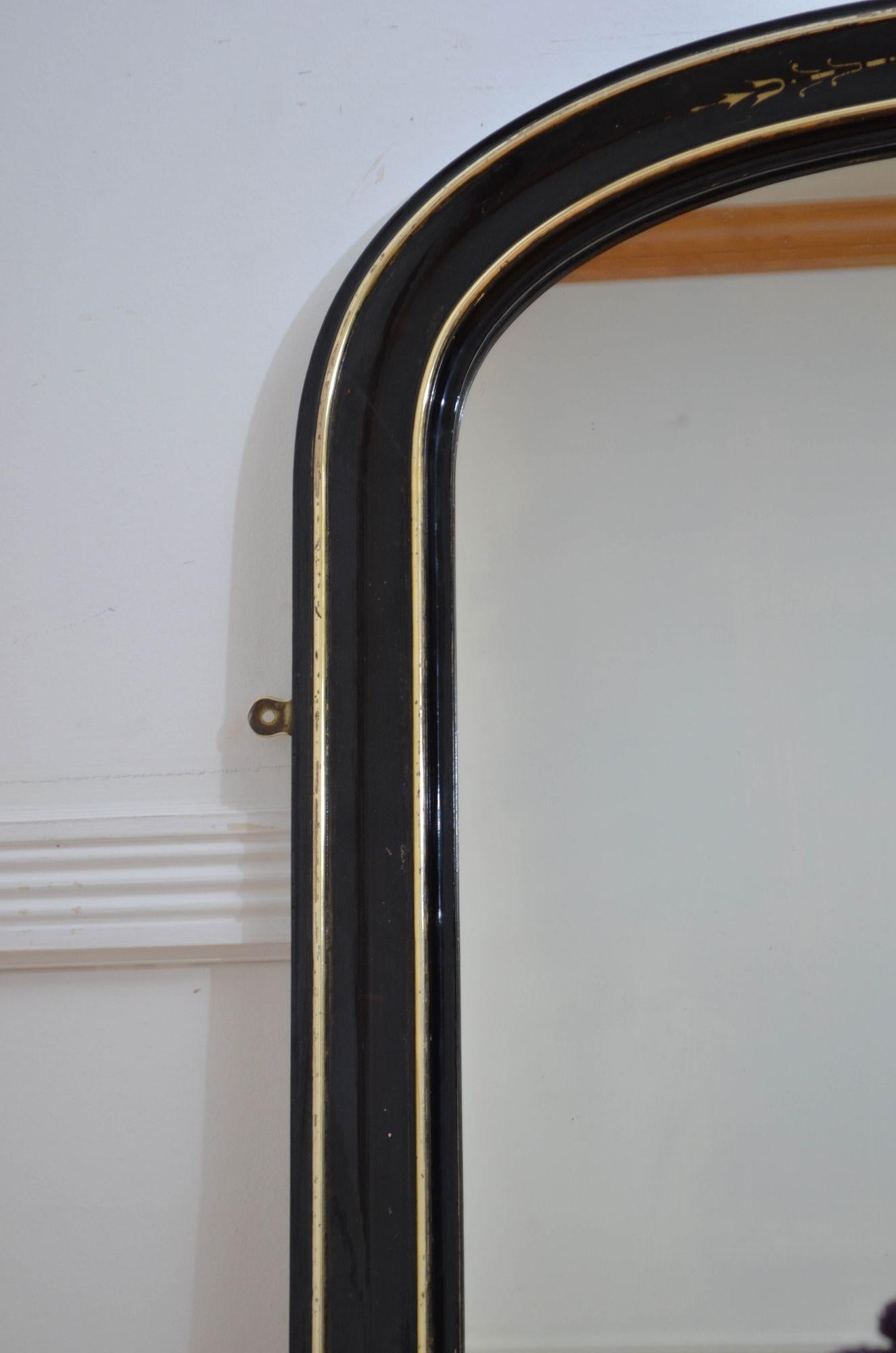 Edwardian Ebonised and Gilded Wall Mirror at 1stDibs