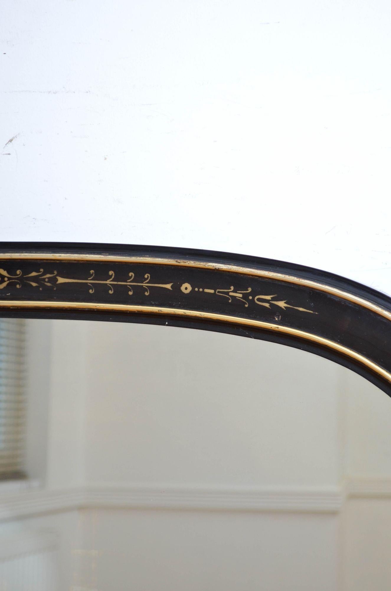 Edwardian Ebonised and Gilded Wall Mirror at 1stDibs
