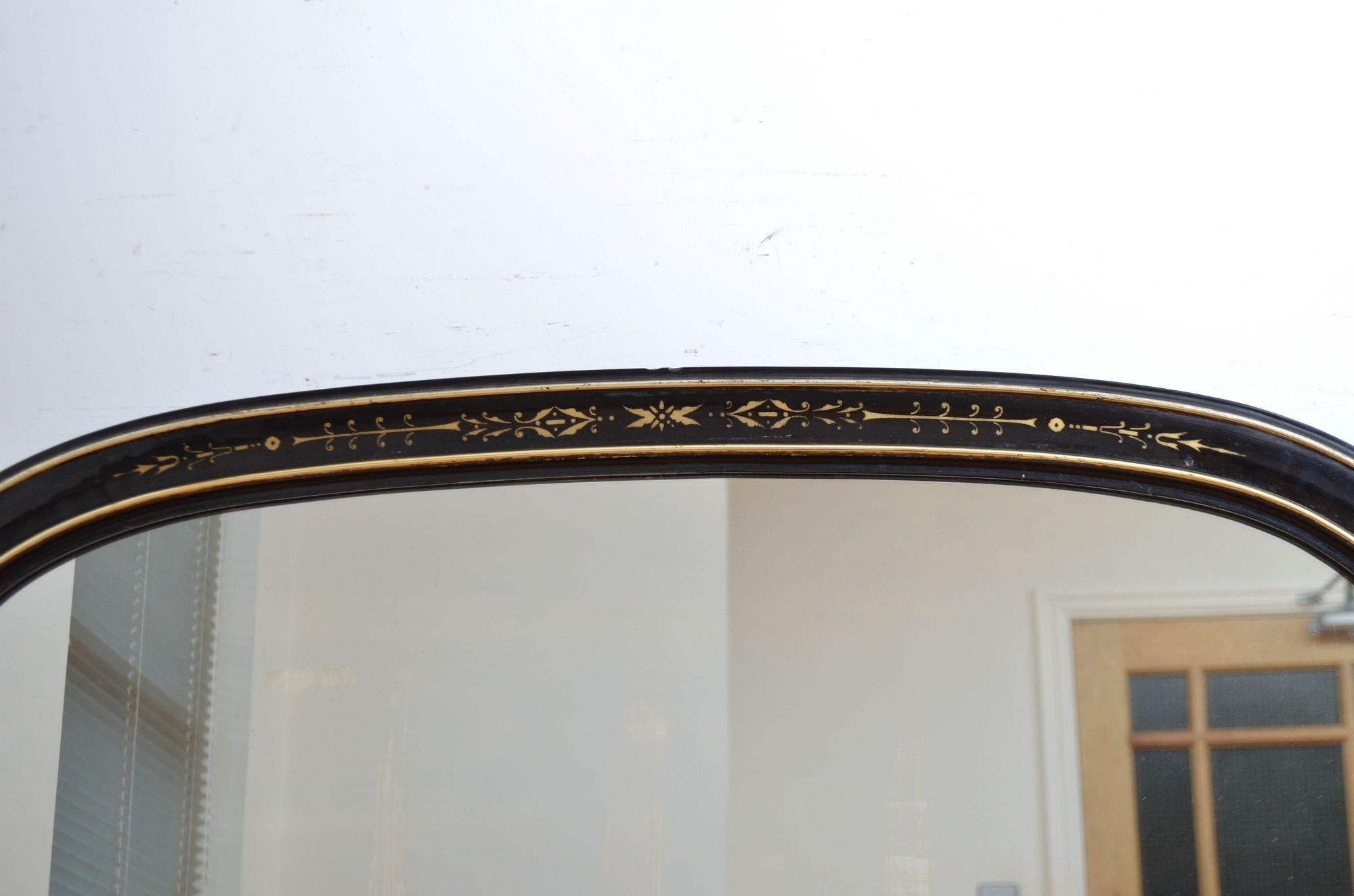 Edwardian Ebonised and Gilded Wall Mirror at 1stDibs
