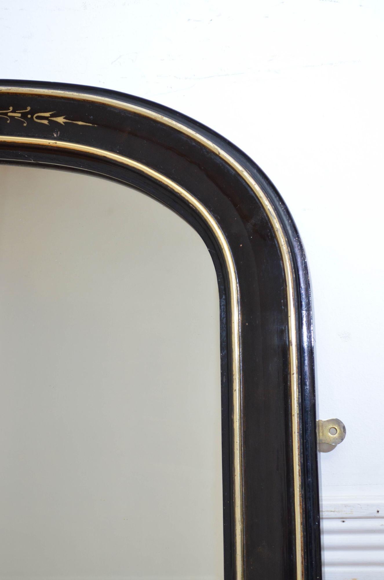 Edwardian Ebonised and Gilded Wall Mirror at 1stDibs