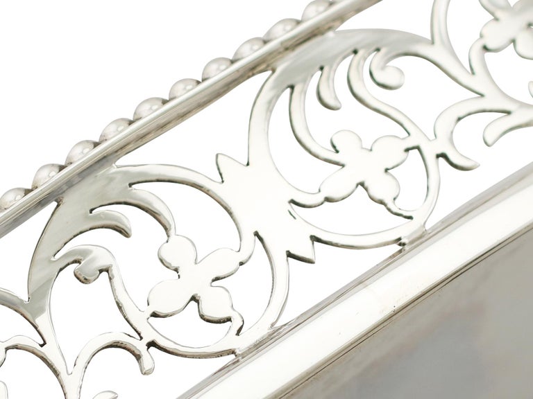Edwardian English Sterling Silver Galleried Drinks Tray 1901 at 1stDibs ...