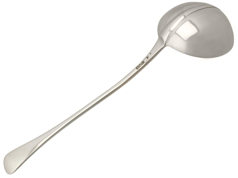 Edwardian English Sterling Silver Soup Ladle For Sale at 1stDibs