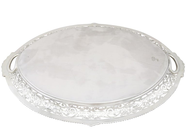 Edwardian English Sterling Silver Tea Tray at 1stDibs