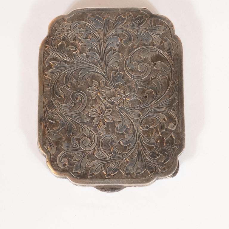 Edwardian Engraved Silver and Hand Painted Enamel Compact Portrait ...