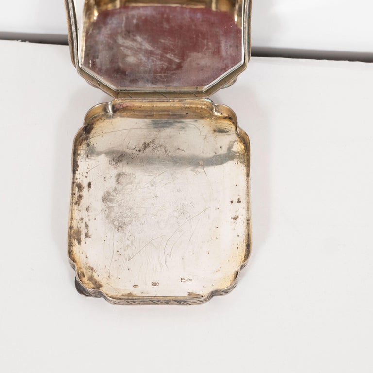 Edwardian Engraved Silver and Hand Painted Enamel Compact Portrait ...
