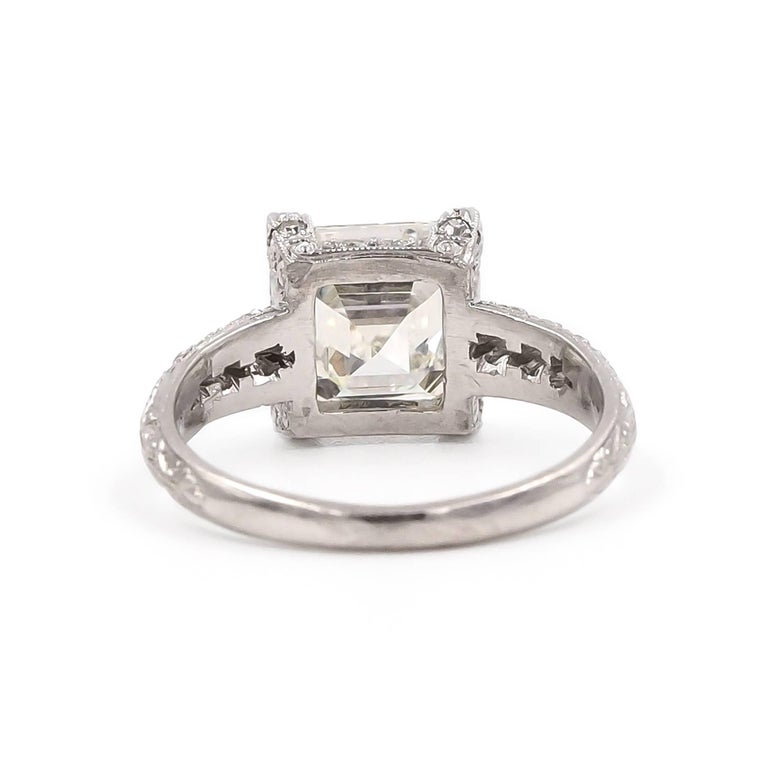 Edwardian Era 2.04 Carat Square Cut Diamond Engagement Ring at 1stDibs ...