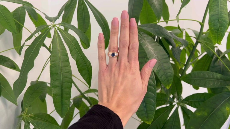 Antique Austro-Hungarian Sapphire Diamond 14K Rose Gold Three Stone ...