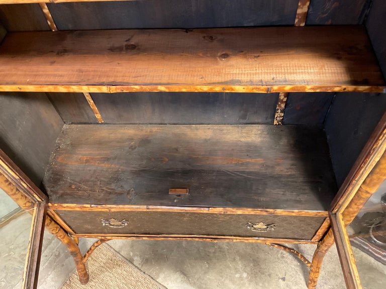 Edwardian Era Tortoise Bamboo Storage Cabinet For Sale at 1stDibs